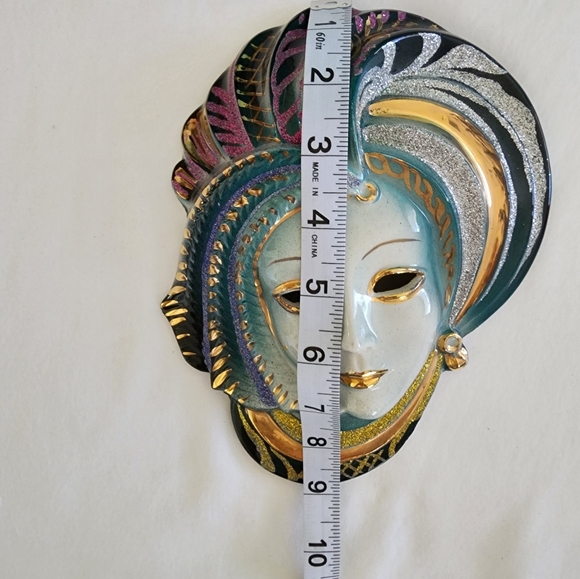 Ceramic mask | Wall Decor | Ceramic Mask Made In Italy Gems Glitter ...
